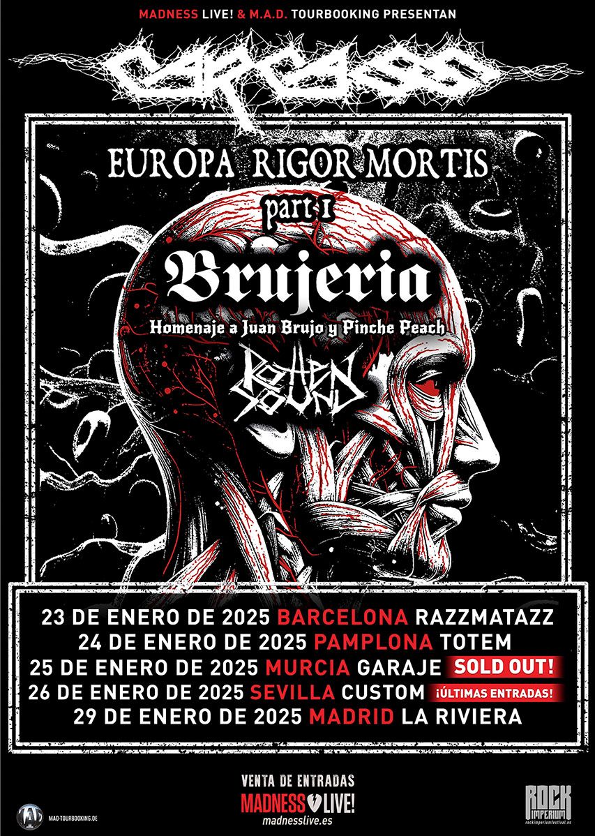 Las Leyendas Del Death Metal Carcass Anuncian Gira Por España